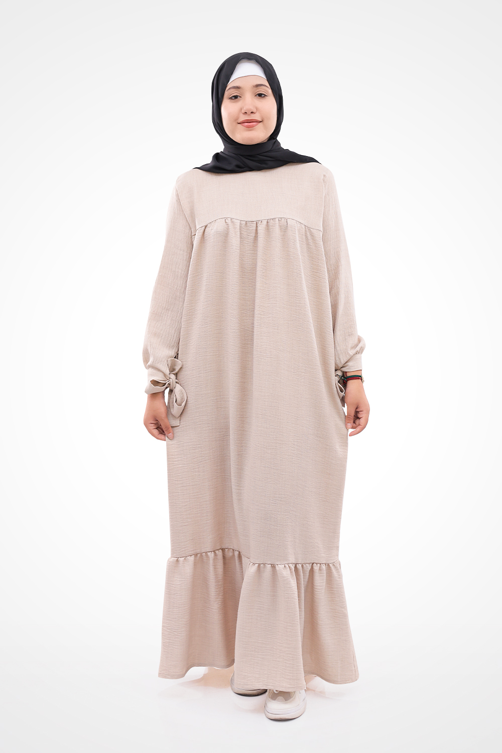 Robe Longue En Lin - Beige - Faracha .ma